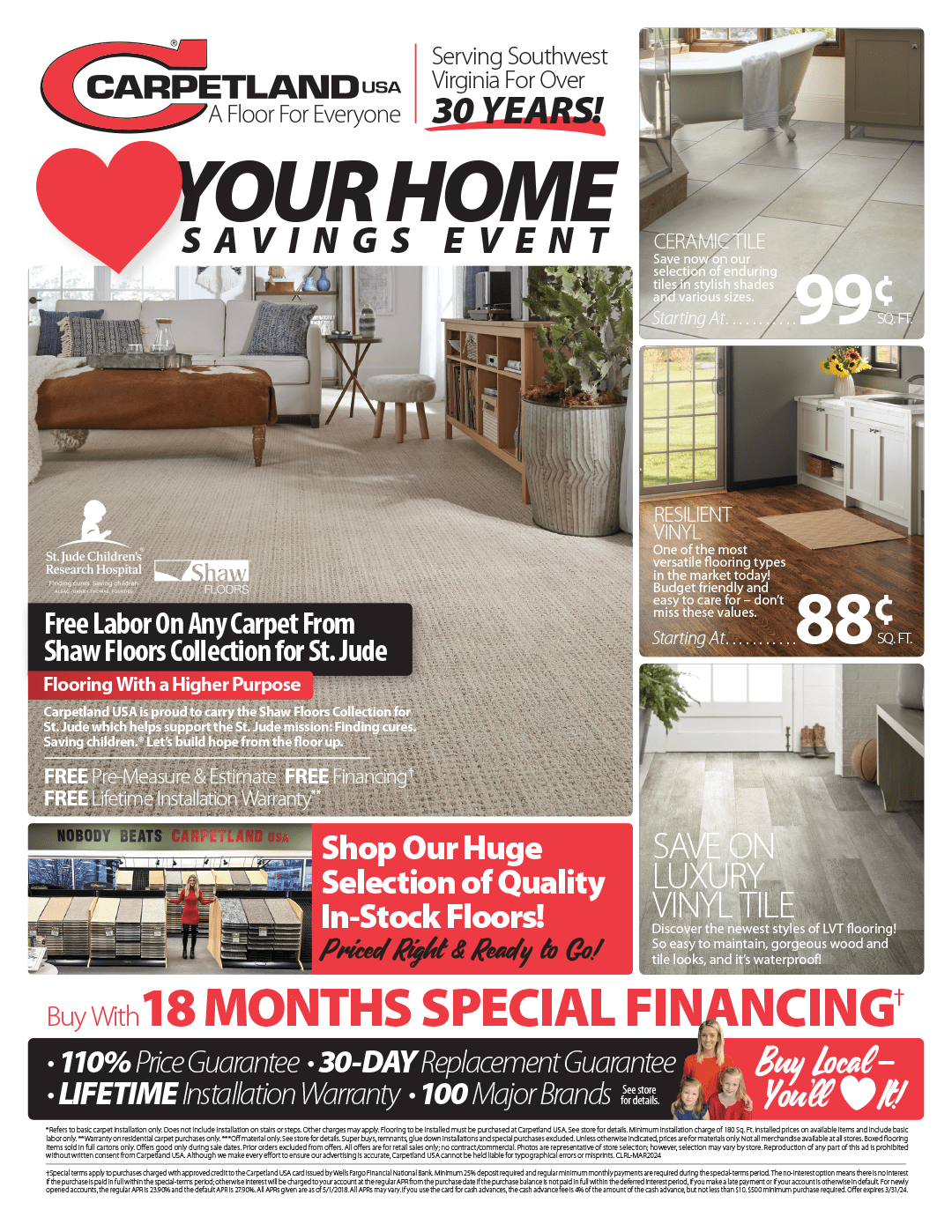Flooring Specials | Roanoke, Christiansburg, & Martinsville, VA | Carpetland USA of Virginia